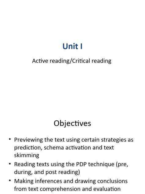 Active Reading Pdf Reading Comprehension Speed Reading