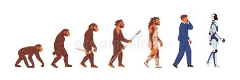 Conjunto De Proceso De Evolución Humana El Hombre Antiguo Evoluciona