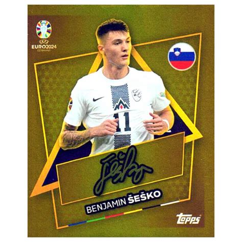 Topps Sticker Topps Uefa Euro 2024 Fußball Em Sammelsticker Gold Signature Sticker Set