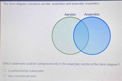 The Venn Diagram Compares Aerobic Respiration And Anaerobic Respiration