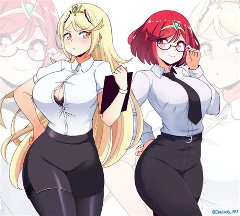 Office Lady Pyra And Mythra 🔥 Xenoblade Chronicles 2 Know Your Meme