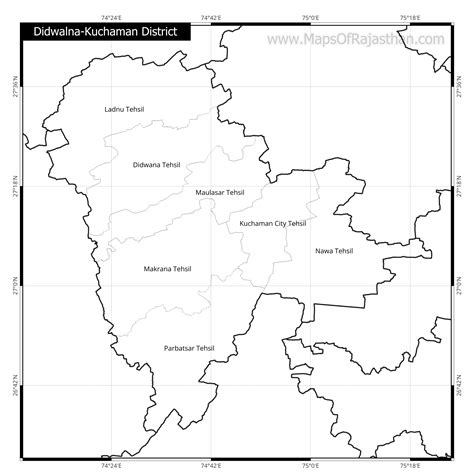 Didwana Kuchman District Map With Tehsil Names Mapsofrajasthan