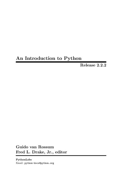 Python An Introduction To Python Release Guido Van Rossum Fred L Drake Jr Editor