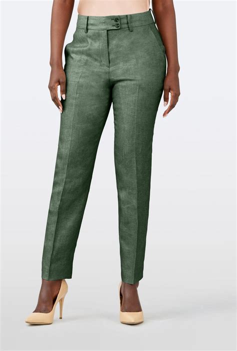 Custom Pants Made For You Sailsbury Linen Green Pants Women Indochino
