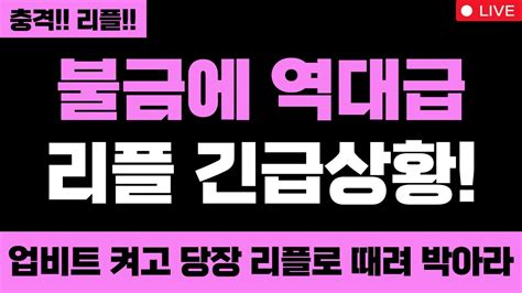리플 진짜 미쳤습니다 불금에 역대급 리플 긴급상황 대박입니다 업비트 켜고 당장 리플로 때려 박아라 Xrp 무조건 올라요 엑스알피 리플코인 엑스알피전망 Youtube
