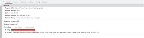 Javascript Fb Api Graphql Calculate The Number Of Messages With