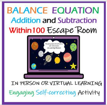 Balance Equations Game Escape Room Addition And Subtraction Within Digital