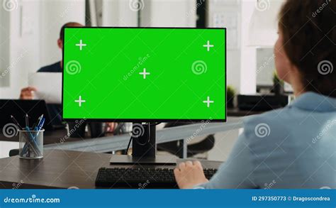 Manager Works With Isolated Greenscreen Stock Video Video Of Employee