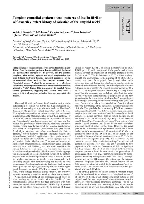 Pdf Template Controlled Conformational Patterns Of Insulin Fibrillar