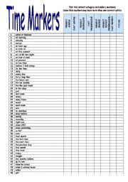 Time Markers Esl Worksheet By Cris M
