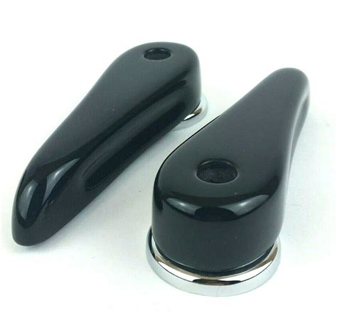 Classic Mini Door Handle Set Charcoal Black Wood Finish Door Open