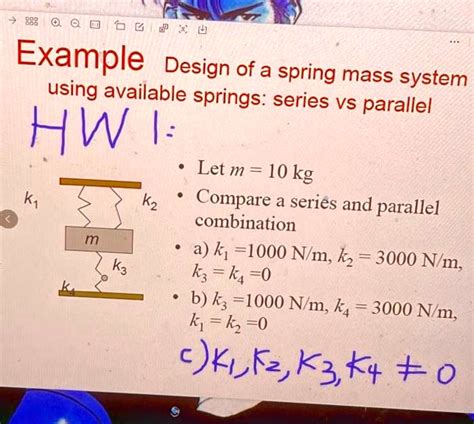 Example Design Of A Spring Mass System Using Available Springs Series