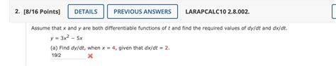 solved assume that x and y are both differentiable functions