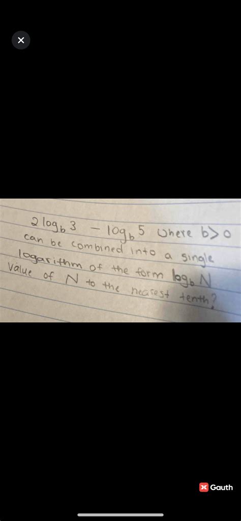 solved 2logb3 logb5 ﻿where b 0 ﻿can be combined into a