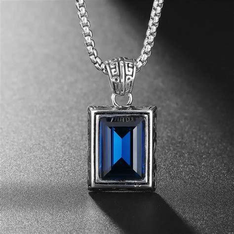 Rectangular Gemstone Necklace Vrafi Jewelry