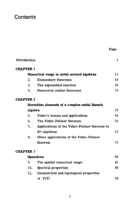 Contents Numerical Ranges Of Operators On Normed Spaces And Of