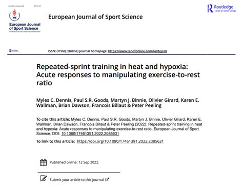 Repeated Sprint Training In Heat And Hypoxia Acute Responses To