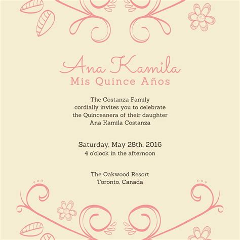 Quinceanera Invitation Templates