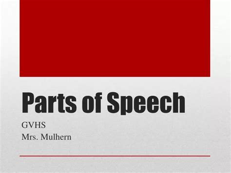 PPT Parts Of Speech PowerPoint Presentation Free Download ID