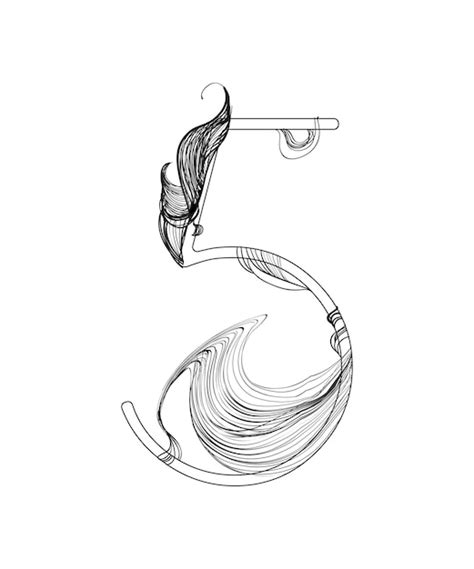 Premium Vector Digit Five