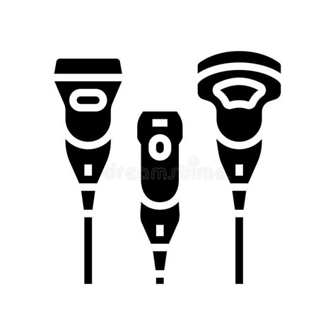 Echocardiogram Probe Cardiology Glyph Icon Vector Illustration Stock