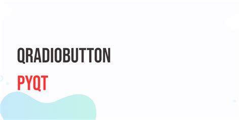 Pyqt Qradiobutton