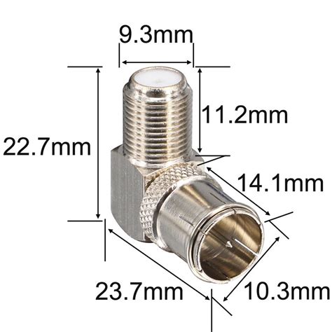 2 Pieces F Male To Female Right Angle Coax Connect Vicedeal