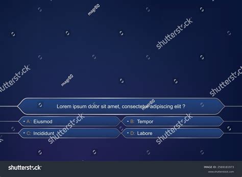 Interactive Quiz Game Interface Question Four Stock Vector Royalty
