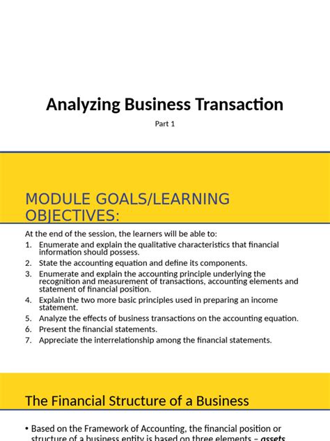02 Analyzing Business Transaction Part 1 Pdf Equity Finance Going Concern