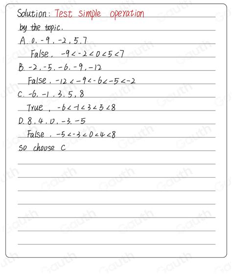Solved Choose The Correct Arrangement Of Integer In Ascending Order A 0 9 2 5 7 C 6