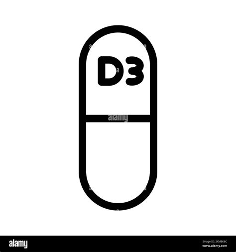 Vitamin D3 Icon Set In Thin Line Outline Style And Linear Vector Sign Stock Vector Image And Art