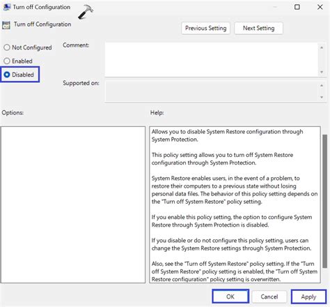 Fix System Restore Greyed Out In Windows 11