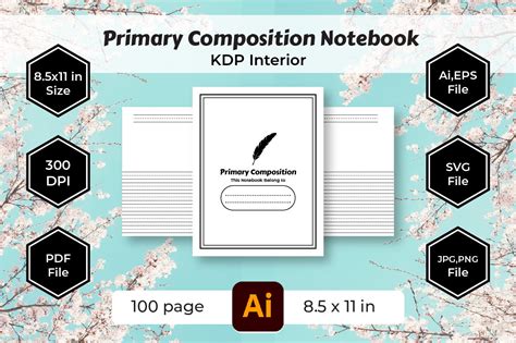 Primary Composition Notebook Interior Graphic By Srempire Creative Fabrica