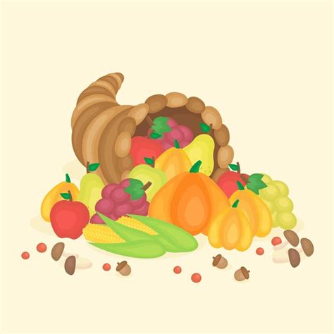 Premium Vector Fall Fruit Cornucopia 1