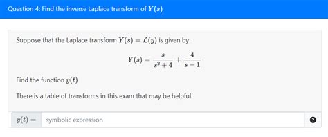 Solved Question Find The Inverse Laplace Transform Of Chegg