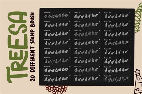دانلود 20 براش درخت برای فتوشاپ Treesa Stamp Brush Procreate تایم کد