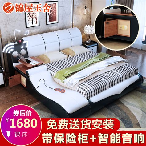 Купить кожаная кровать Каменный дом Джейд круглый кожаный кровать современный минималистский