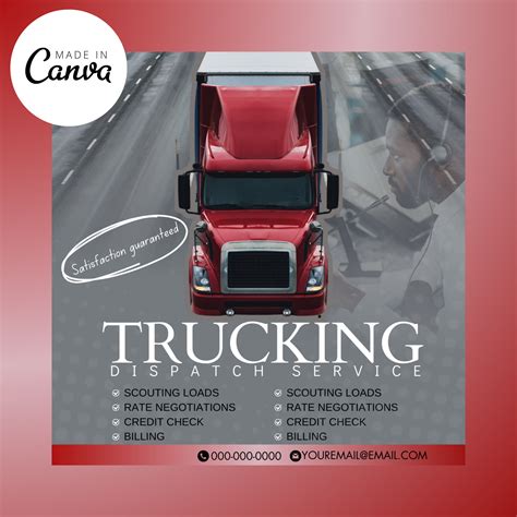 Trucking Dispatch Flyer Trucking Flyer Diy Flyer Diy Template Canva Template Instant