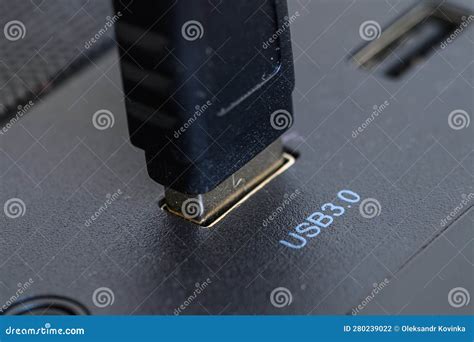 Connected USB Cable Into Port Usb Personal Computer Port Stock Photo Image Of Engineering