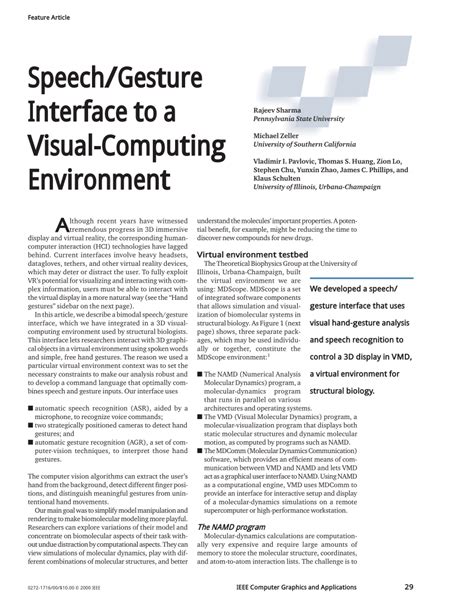 Pdf Speechgesture Interface To A Visual Computing Environment