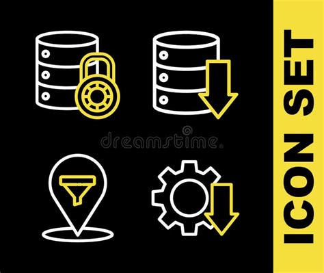 Set Line Server Data Web Hosting Cost Reduction Location With Sales Funnel And Security Lock