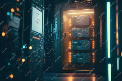 Premium Ai Image Server Racks In Computer Network Security Server Room Data Center Neural