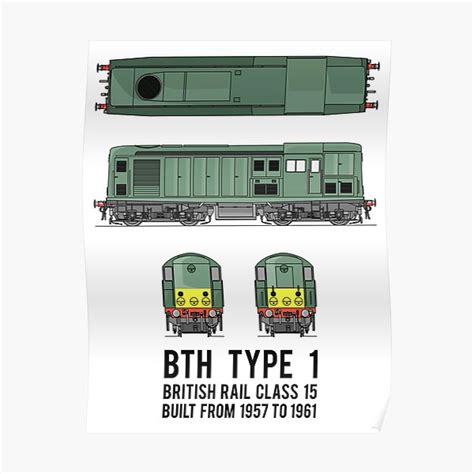 British Railways Class 15 Bth Type 1 Locomotive Diagram T Poster For Sale By Maljonic
