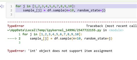 Python Create Many Samples From One Dataframe With For Loop Stack Overflow