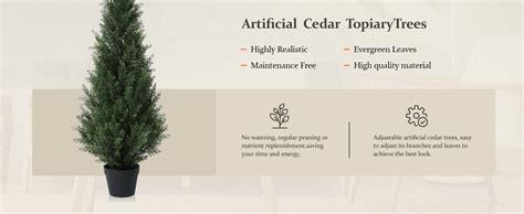 Laiwot 4ft Artificial Cedar Topiary Trees For Outdoors