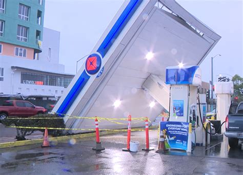 San Diego Gas Station Canopy Falls During Rainstorm Energynewstoday