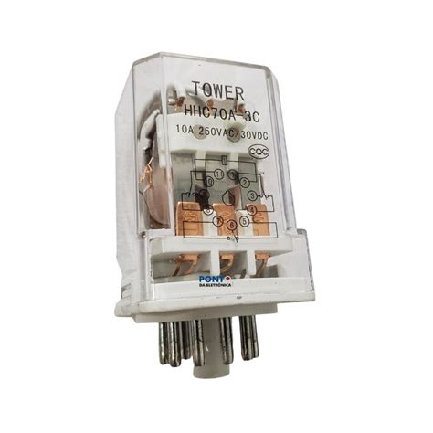 Relé Hhc70a 3c 110v 10a 250vac 30vdc Tower Ponto Da Eletrônica
