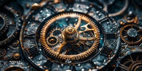 Premium Photo A Macro Photograph Of A Complex Clock Mechanism With