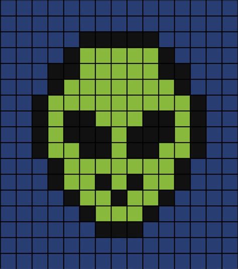 Alien Face Pixel Art Pixel Art Graph Paper Art Pixel Art Pattern