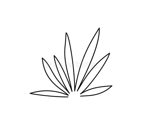 Outline One Line Of Thin Lawn Grass Icon Vector Linear Style Sign For Mobile Concept And Web